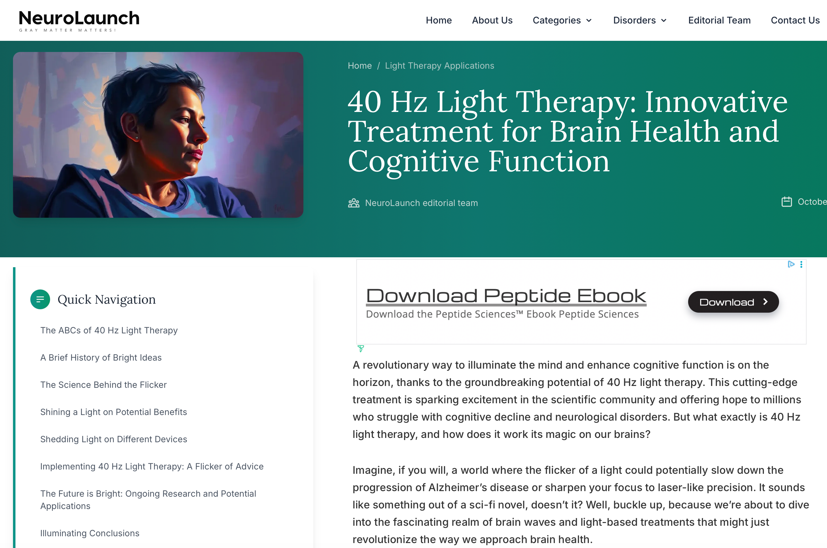 40 Hz Light and Cognitive Research – BEACON40®