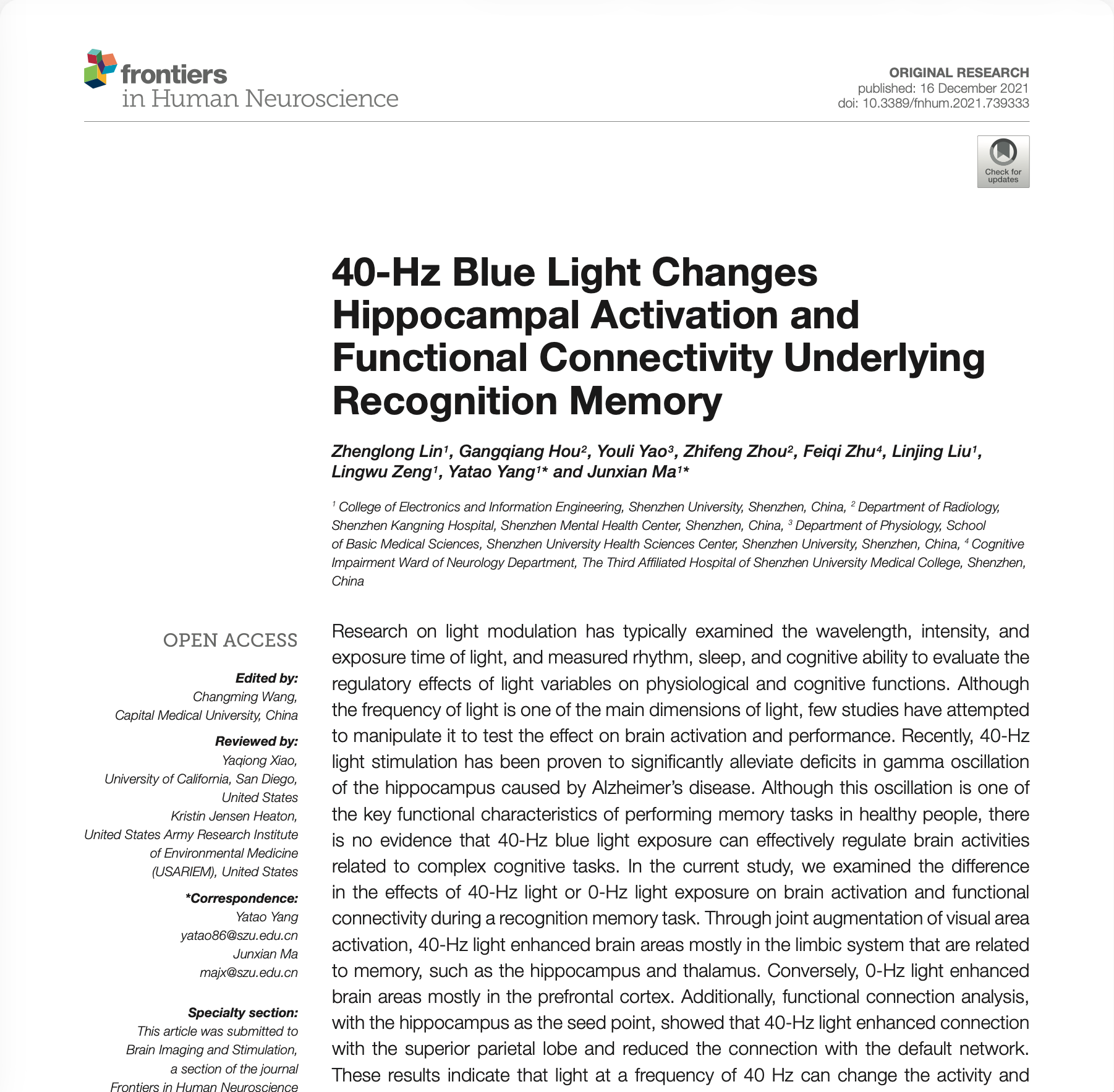 40 Hz Blue Light and Memory Research – BEACON40®